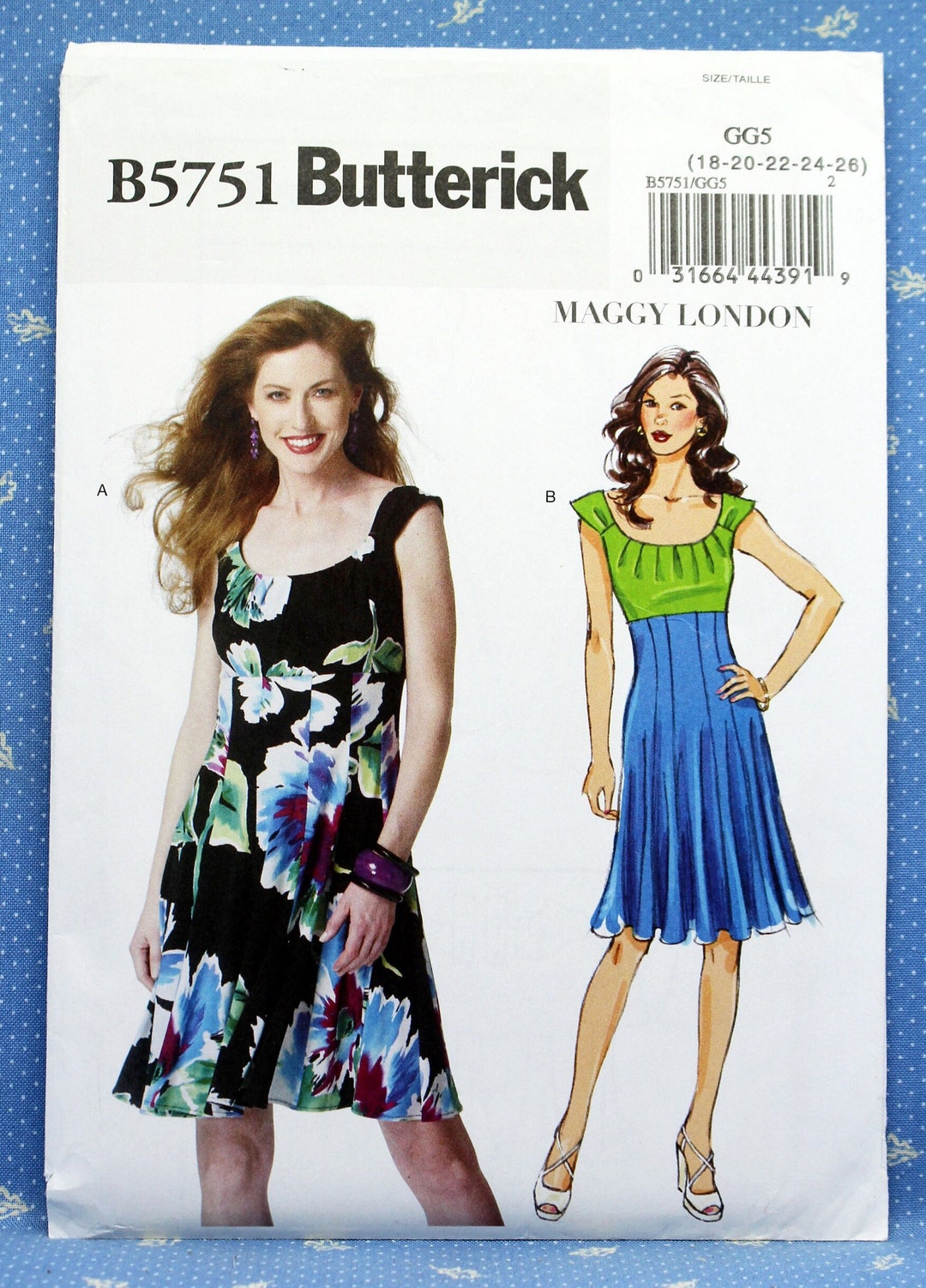 Butterick Sewing Pattern 5751 Misses' Easy Raised Waist - Etsy