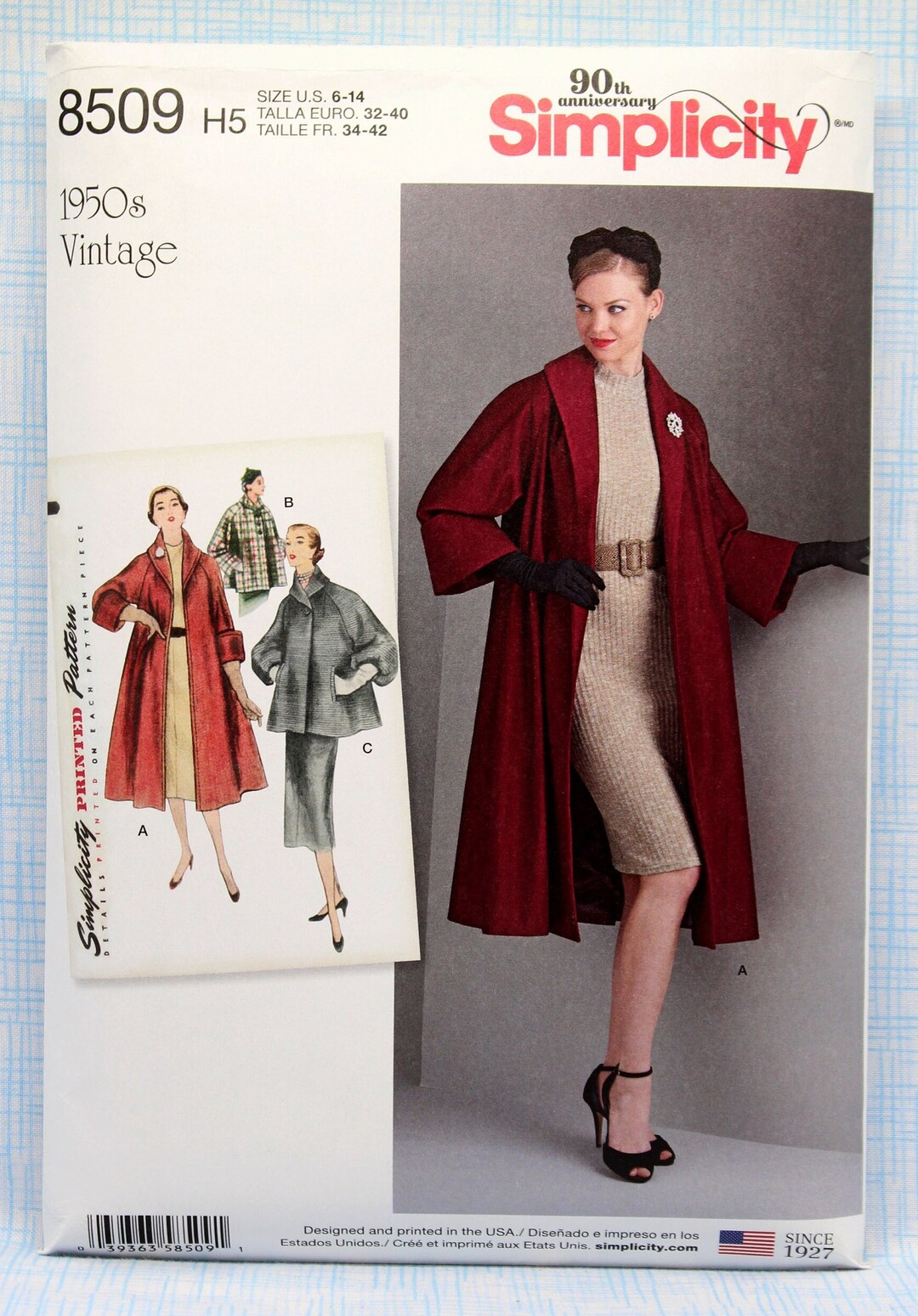 Simplicity Sewing Pattern 8509, Misses' Swing Coat or Jacket With Shawl ...