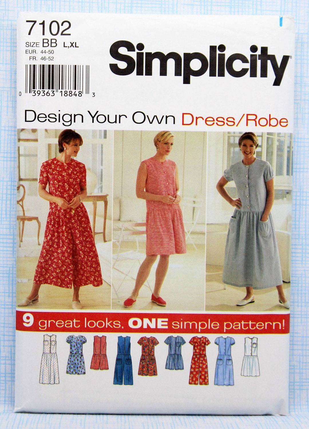 Simplicity Sewing Pattern 7102, Misses' Drop Waist Dress and Romper ...