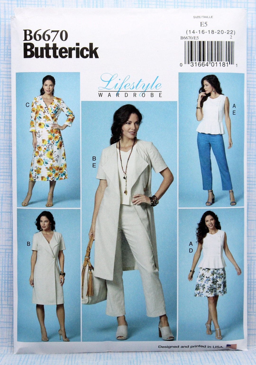 Butterick Sewing Pattern 6670, Misses' Easy Top, Dress, Skirt and Pants ...