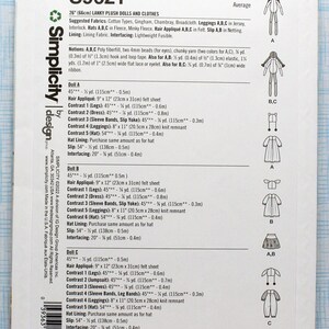 Simplicity Sewing Pattern 9621, Lanky 26" Plush Dolls and Clothes by ...