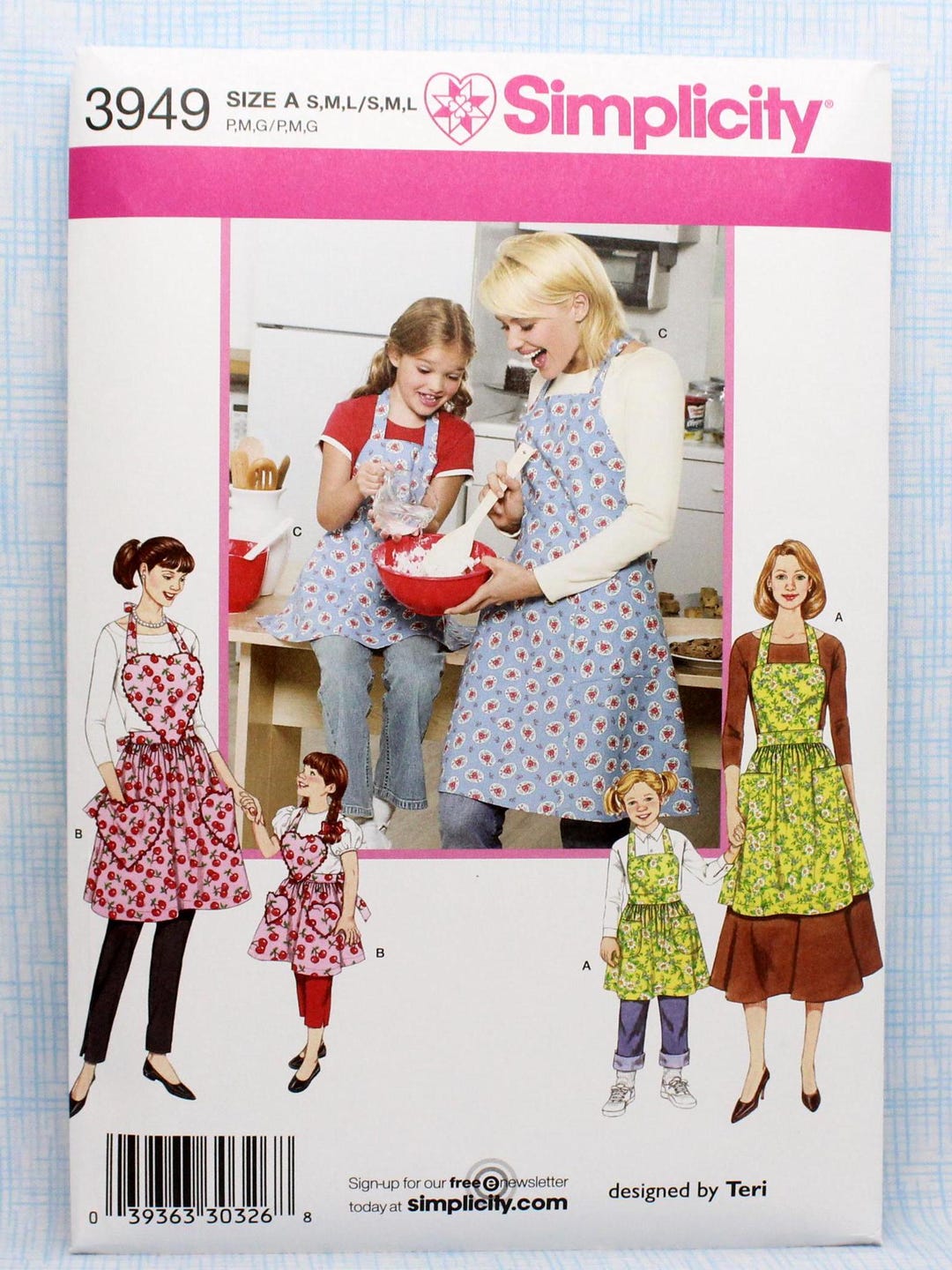 Simplicity Sewing Pattern 3949, Misses' and Child's Aprons, Uncut/ff, Misses'/childs Size S M L ...