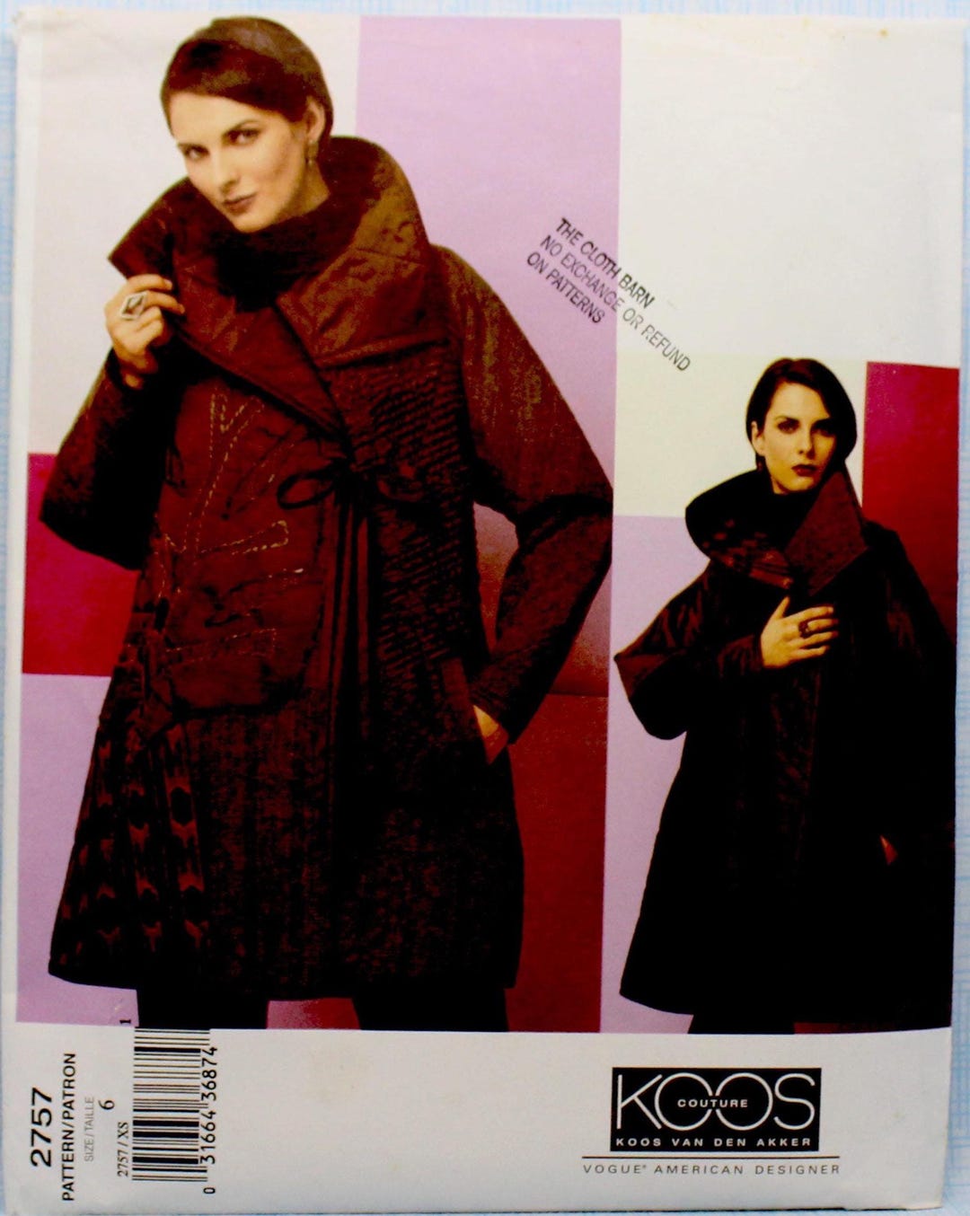 Vogue Sewing Pattern 2757, Misses' Reversible Jacket, Uncut/ff, Misses ...