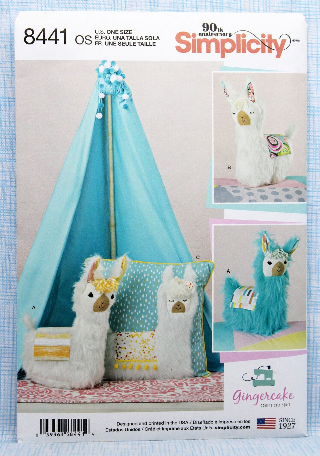 Simplicity Sewing Pattern 8441, Stuffed Llama and 15" Pillow With Llama Applique, Uncut/ff - Etsy