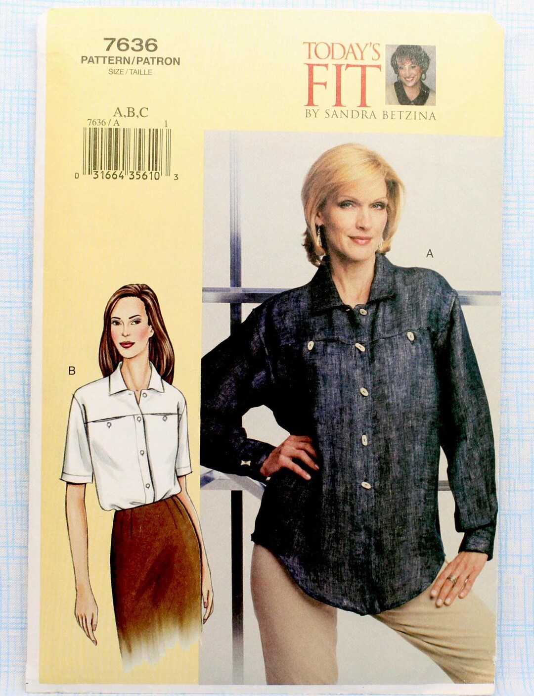 Vogue Sewing Pattern 7636, Misses' Easy Very Loose-fitting Shirt With ...
