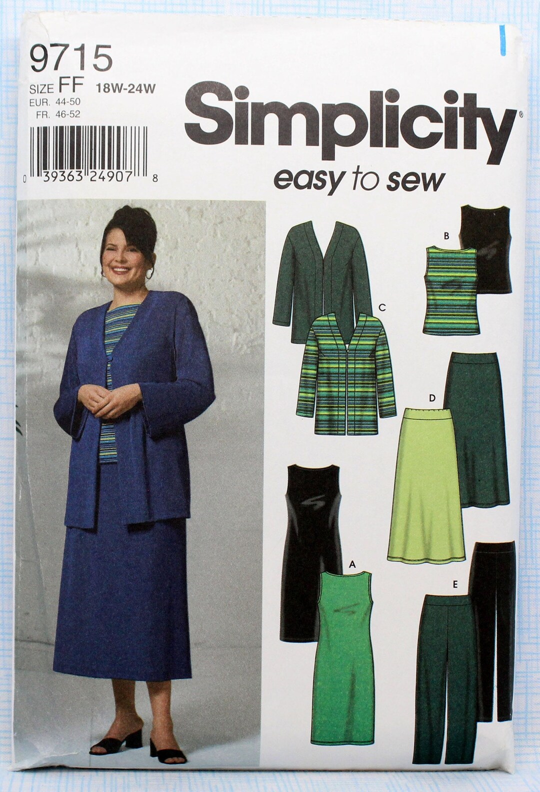 Simplicity Sewing Pattern 9715, Women's/women's Petite Knit Dress or ...