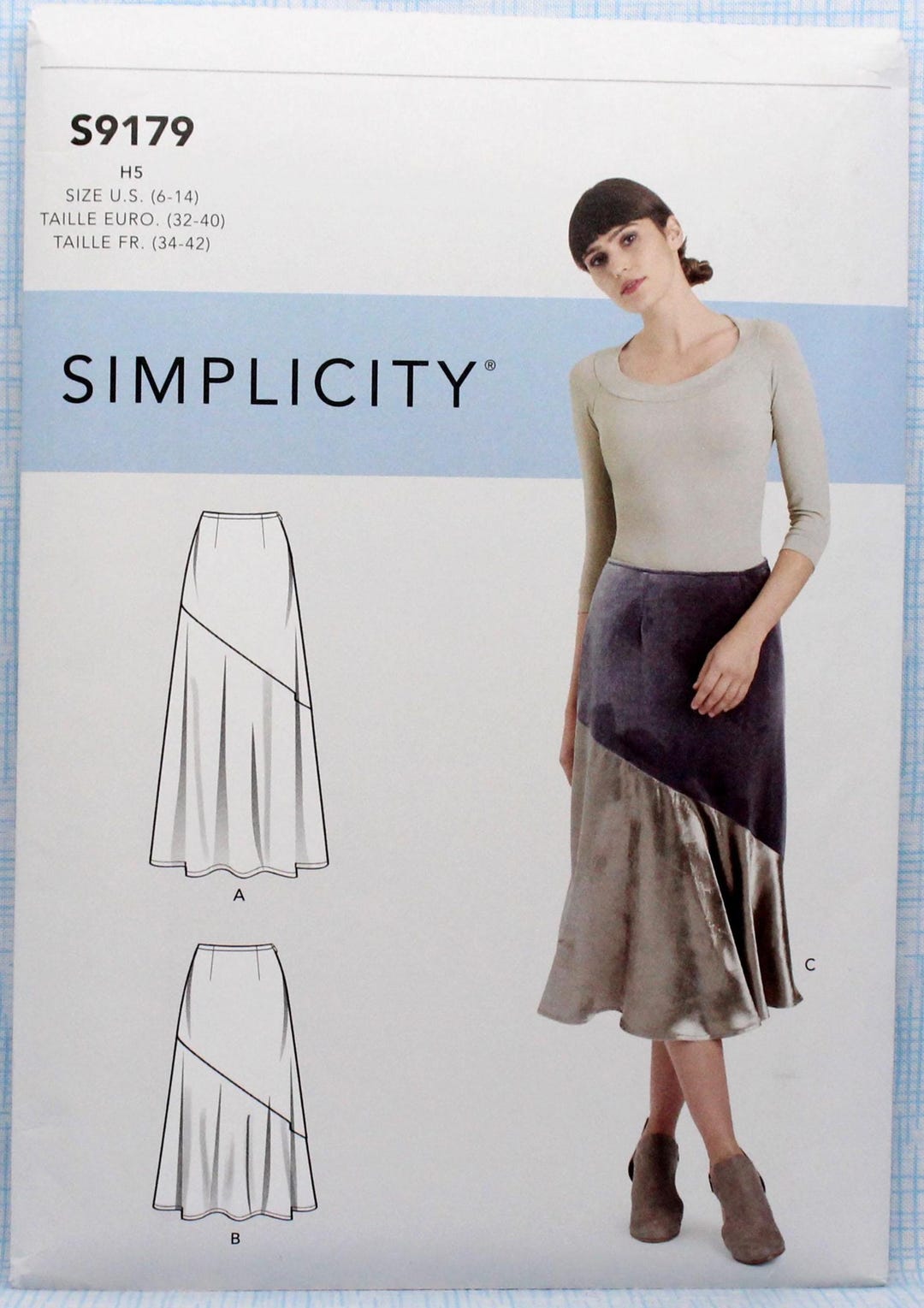 Simplicity Sewing Pattern 9179, Misses' Skirts With Asymmetrical Seam ...