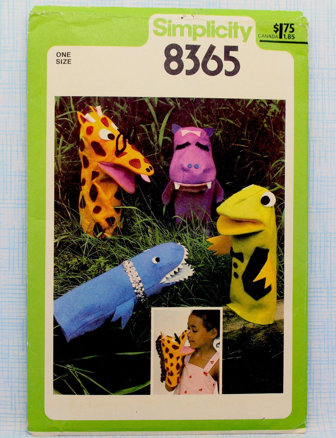 Simplicity Sewing Pattern 8365, Frog Hippo Giraffe and Shark Hand ...