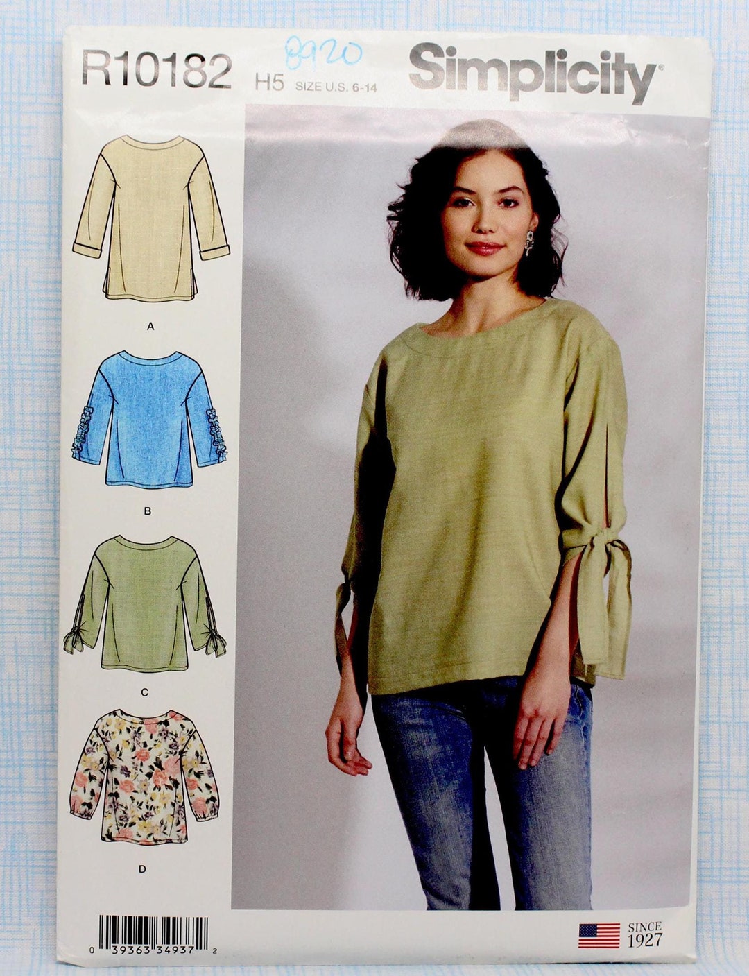 Simplicity Sewing Pattern R10182, Misses' Top With Length and Sleeve ...