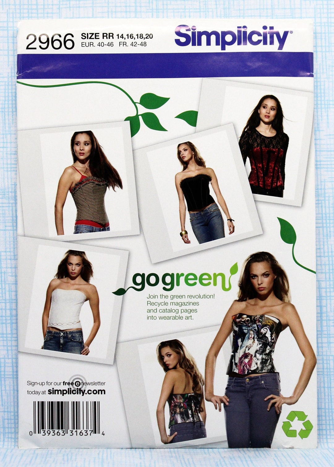 Simplicity Sewing Pattern 2966, Misses' Corset, Uncut/ff, Misses' Size ...