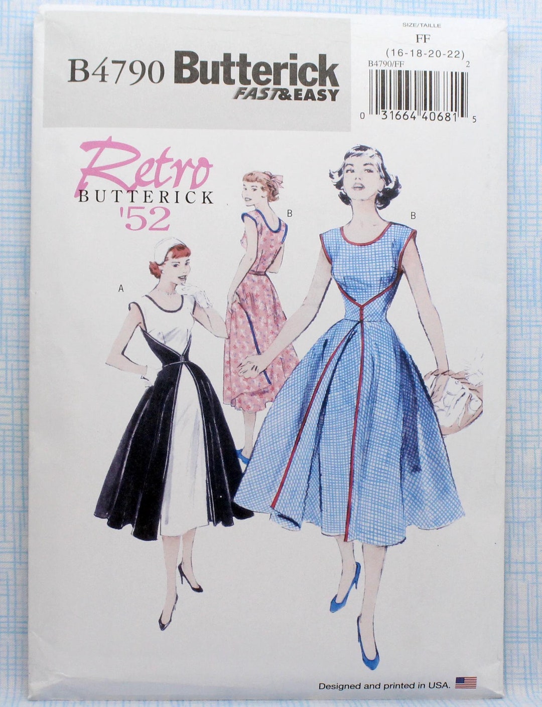Butterick Sewing Pattern 4790, Misses' Easy Retro Wrap Dress, Uncut/ff ...