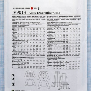 Vogue Sewing Pattern 9013, Misses' Fitted Jacket and Raised Waist Skirt ...