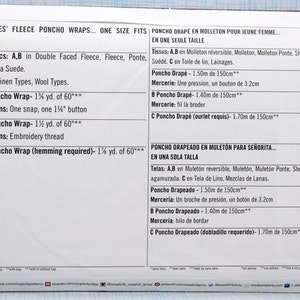 Simplicity Sewing Pattern 8173, Misses' Fleece Poncho Wraps, One Size ...