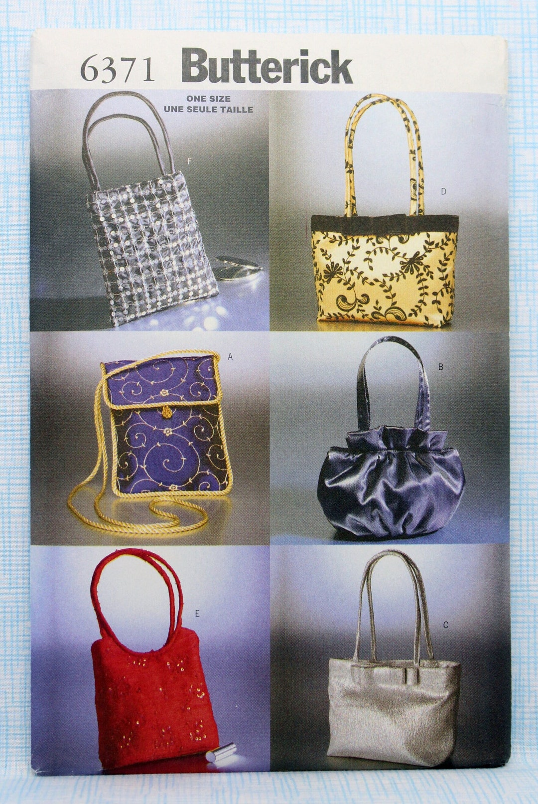 Butterick Sewing Pattern 6371, Evening Bags, Formal Purse, Uncut/ff - Etsy