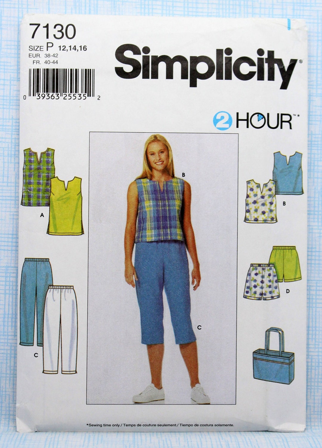 Simplicity Sewing Pattern 7130, Misses' Top, Pants or Shorts and Bag ...