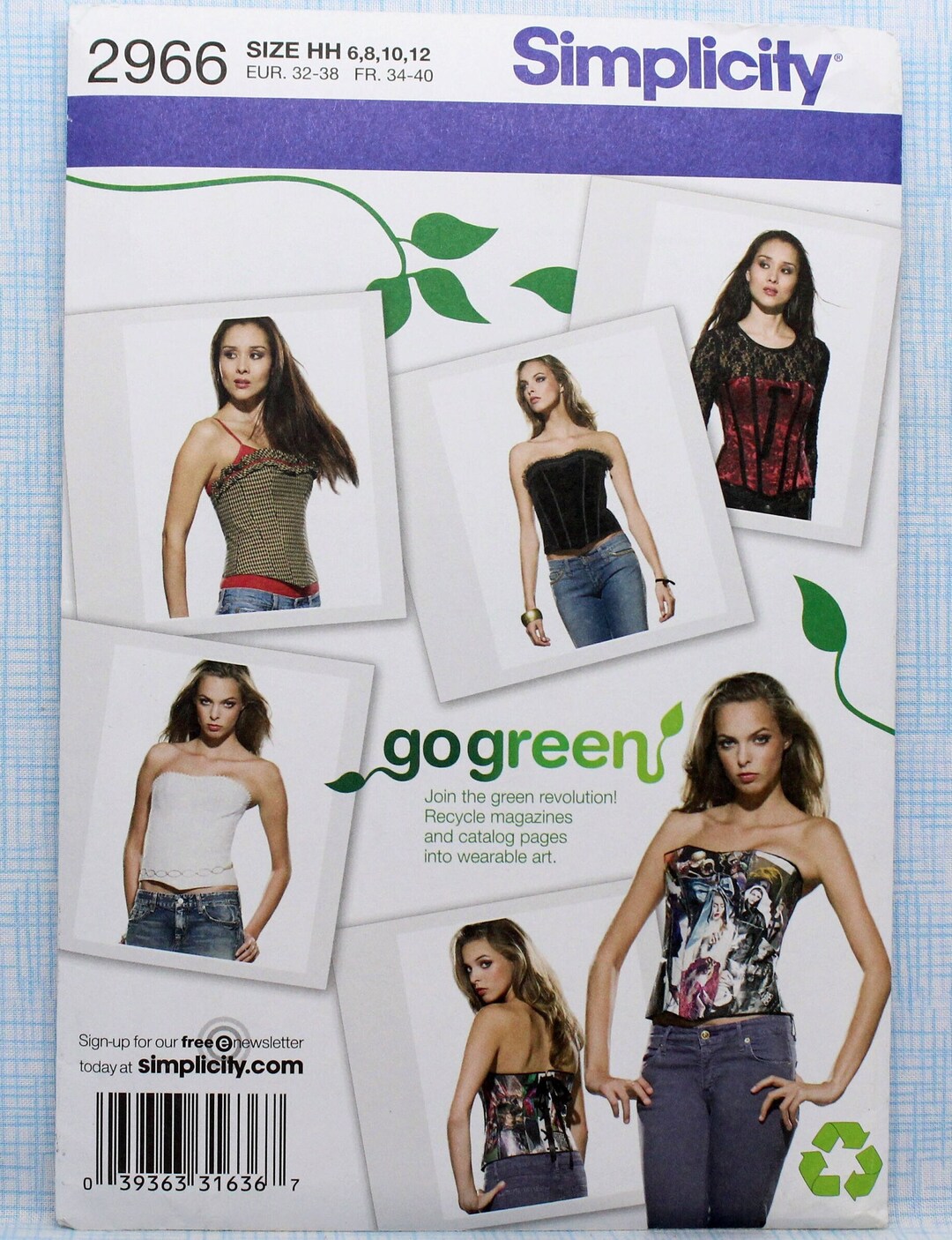 Simplicity Sewing Pattern 2966, Misses' Corset, Uncut/ff, Misses' Size ...