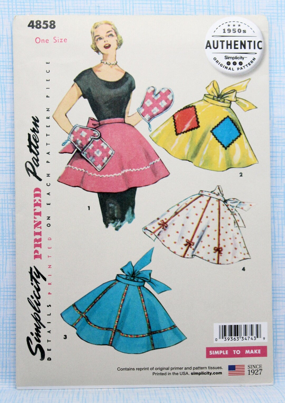 Simplicity Sewing Pattern 4858, Misses' Retro Aprons, Uncut/ff, One Size, Easy Apron Sewing ...