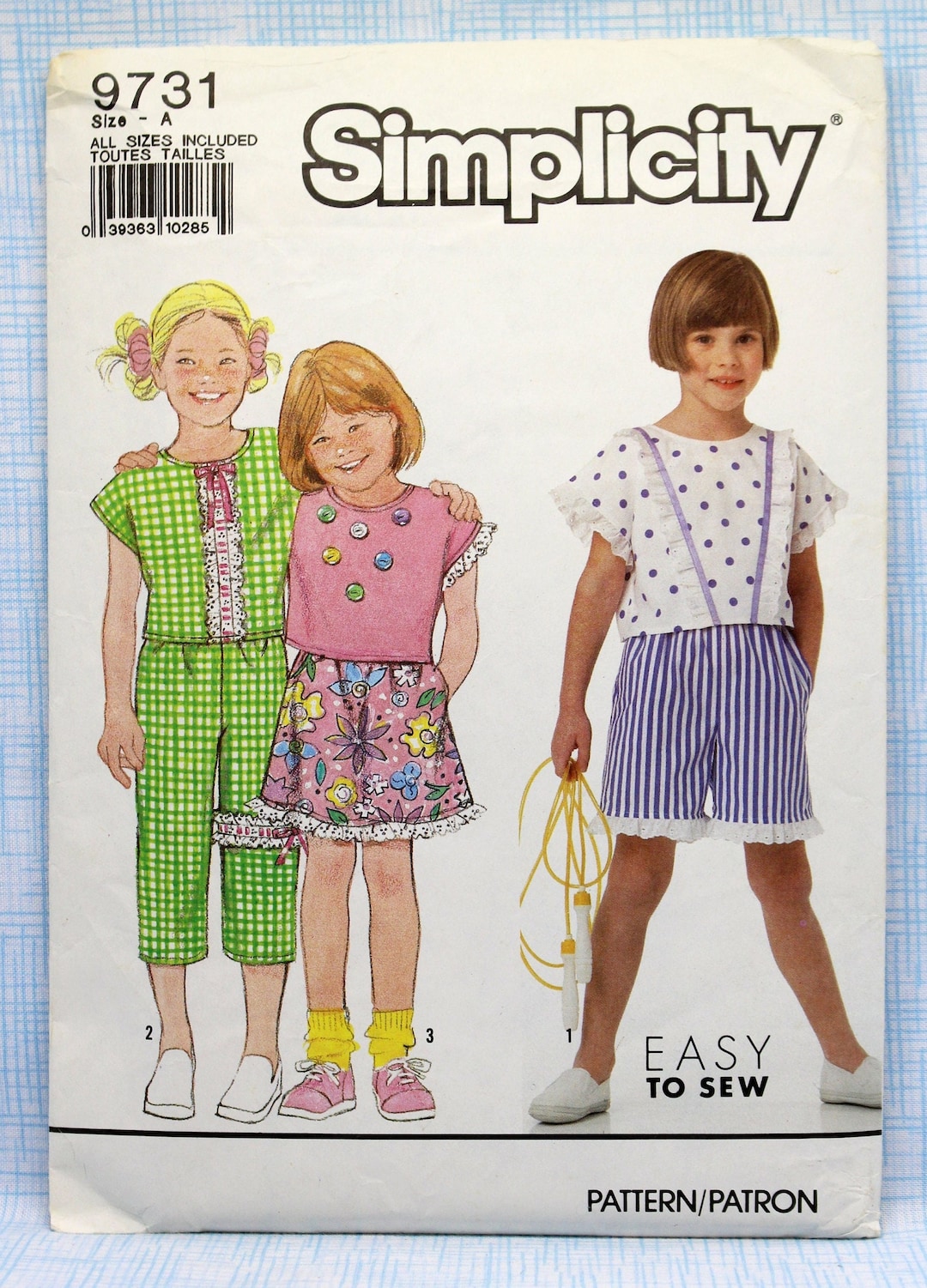 Simplicity Sewing Pattern 9731, Child's Capri Pants, Shorts, Skirt and ...