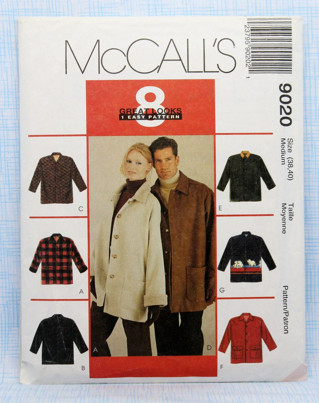 Mccall's Sewing Pattern 9020, Misses' and Men's Jacket Pattern, Uncut ...