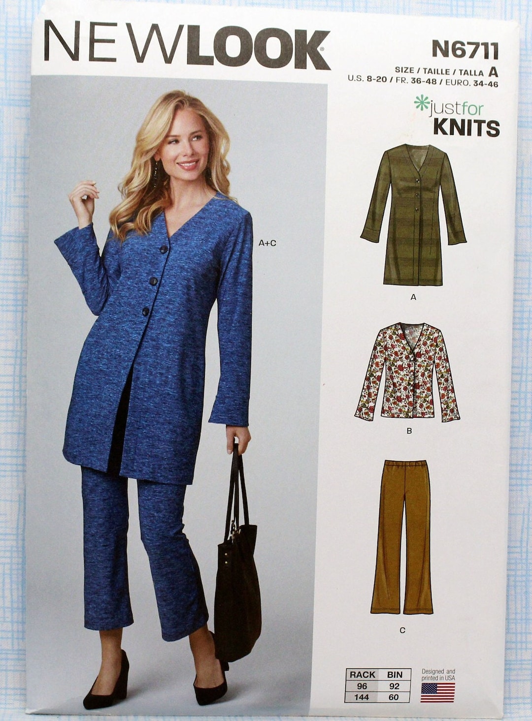 New Look Sewing Pattern 6711 Misses' Knits V-neck Cardigan and Pull-on ...