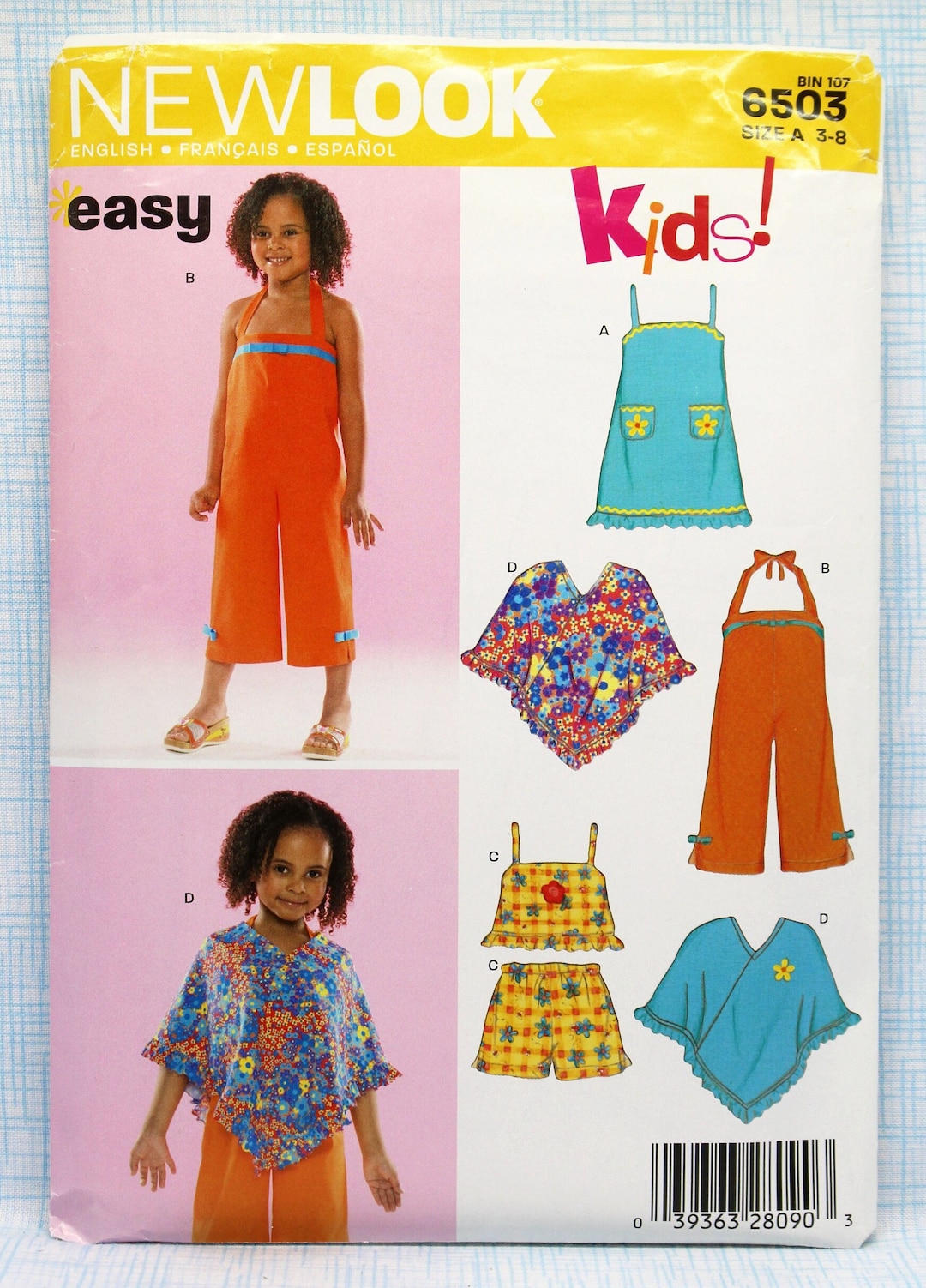 New Look Sewing Pattern 6503, Children's Sundress, Poncho, Jumpersuit ...