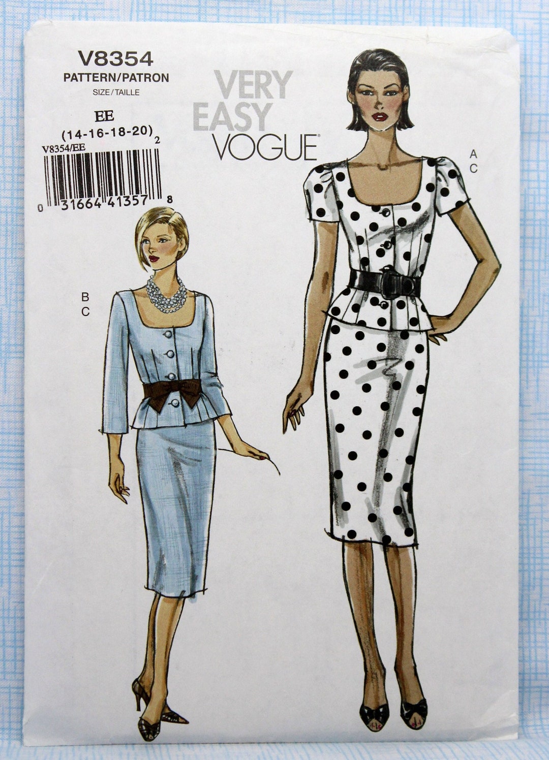 Vogue Sewing Pattern 8354, Misses'/miss Petite Scoop Neck Top and ...