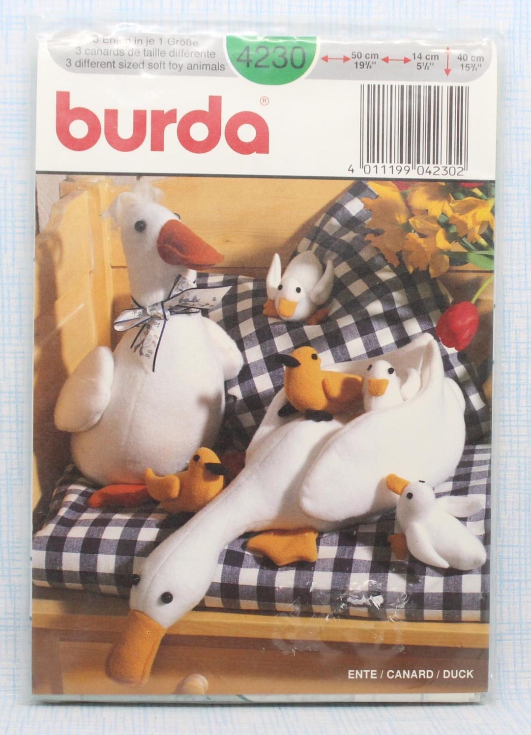 Burda Sewing Pattern 4230, Duck Sewing Pattern, Uncut/ff, Standing Duck ...