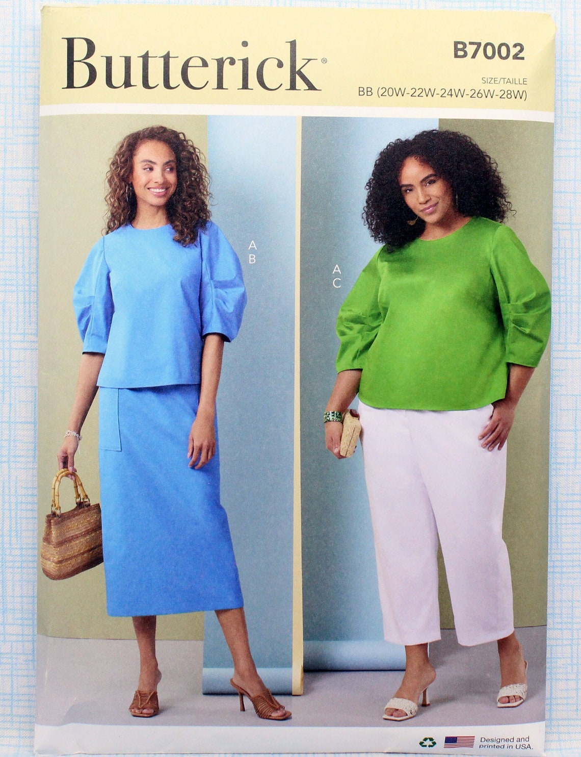 Butterick Sewing Pattern 7002, Women's Semi-fitted Top, Skirt and ...