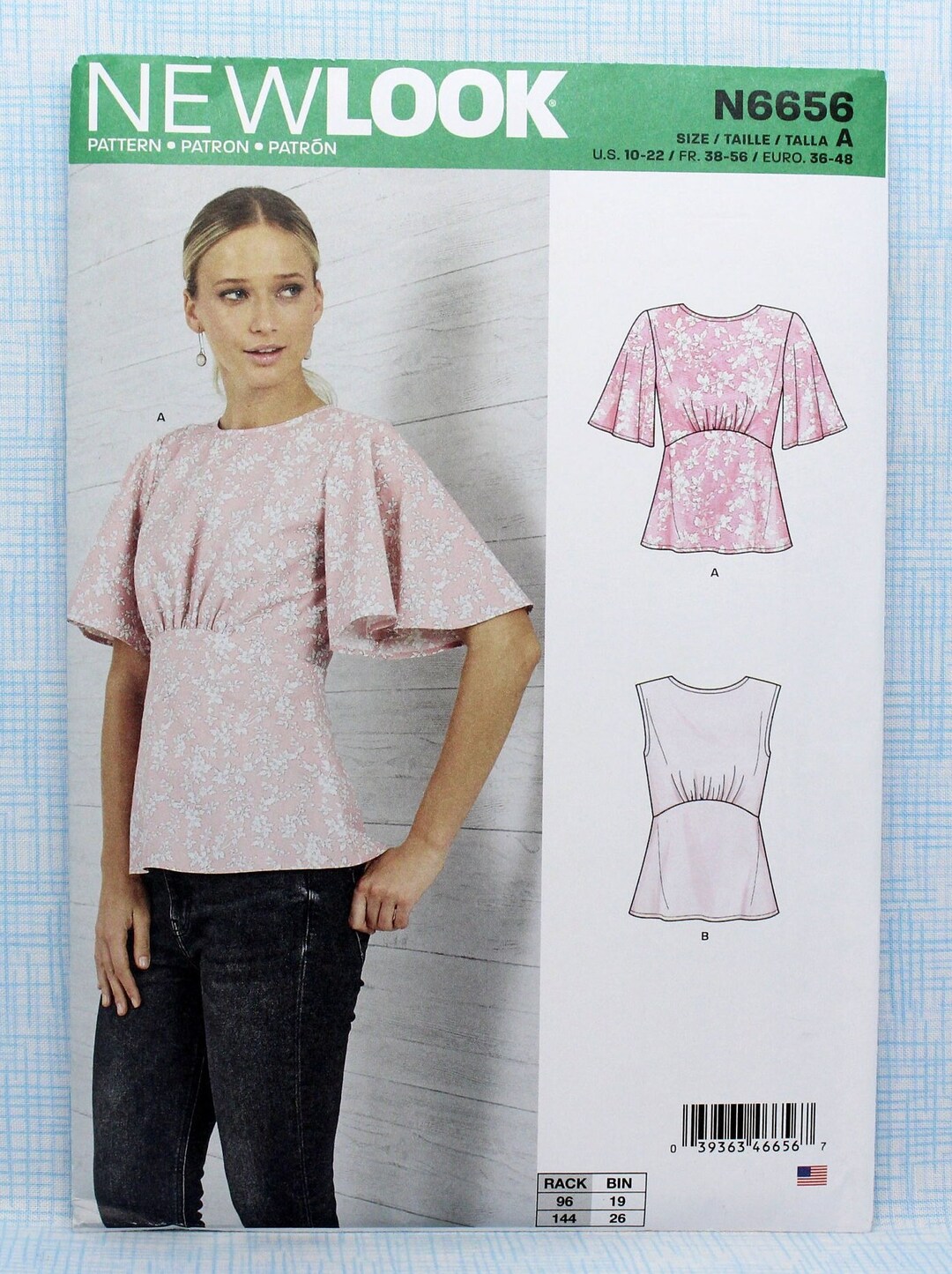 New Look Sewing Pattern 6656, Misses' Tops With High Waist, Misses ...
