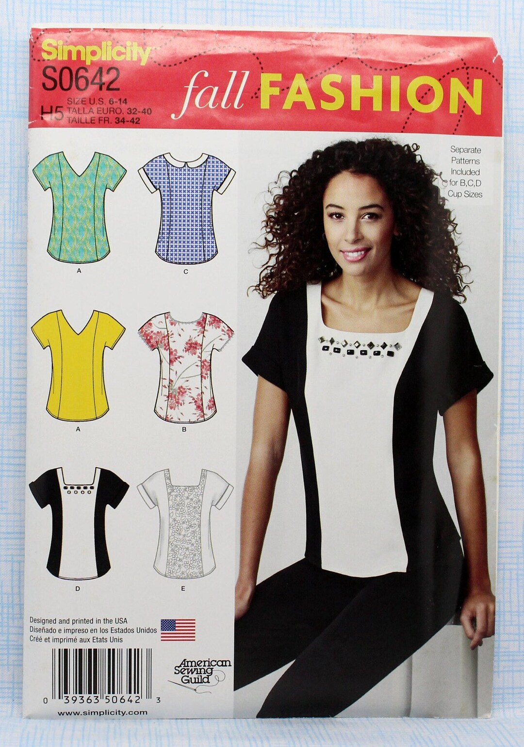 Simplicity Sewing Pattern S0642, Misses' Top With Neckline Variations ...