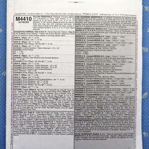 Mccall's Sewing Pattern 4410 Pillows Sewing Pattern Home - Etsy