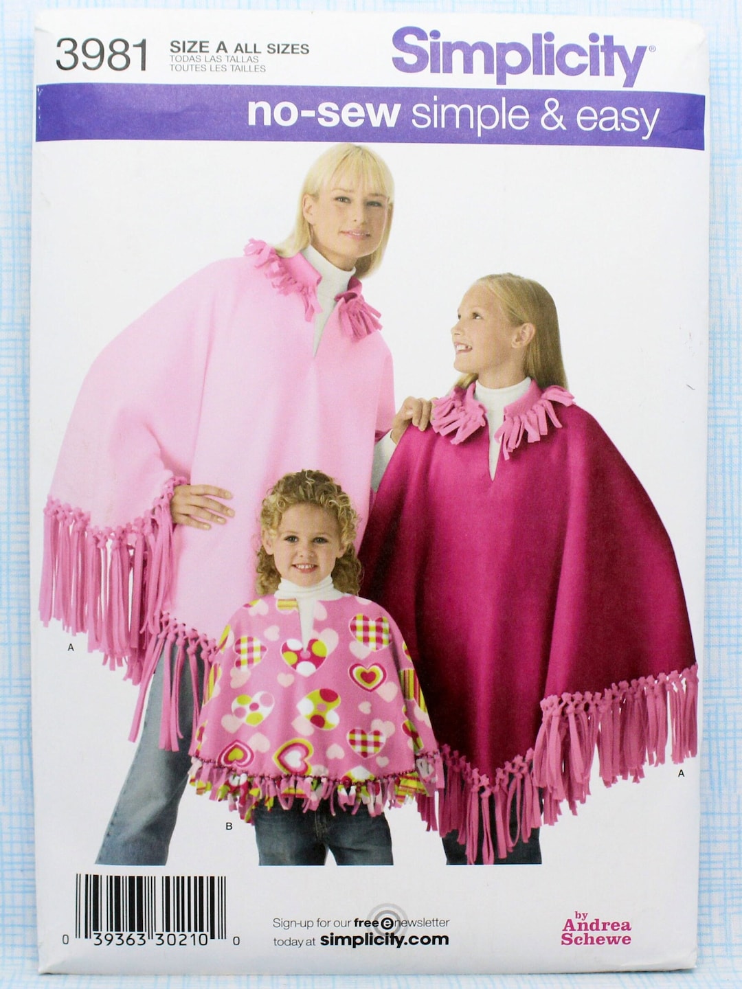 Simplicity Sewing Pattern 3981, Child's, Girls' and Misses' No-sew ...