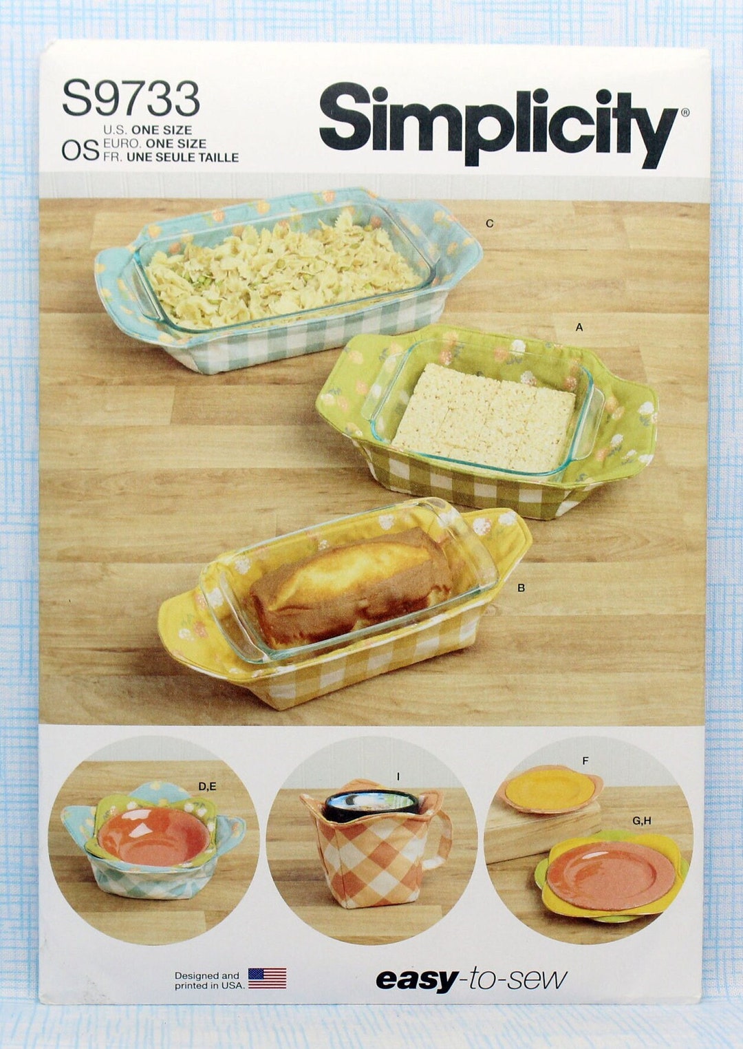Simplicity Sewing Pattern 9733 Kitchen Cozies for Pans, Bowls, Plates ...