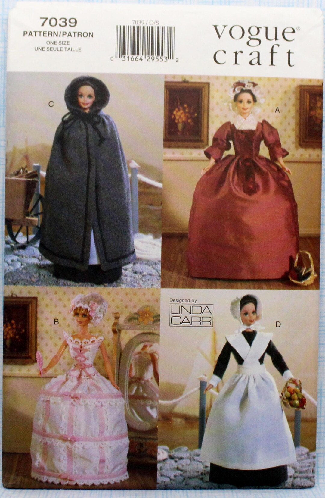 Vogue Sewing Pattern 7039, Fashion Doll Clothes Sewing Pattern, Fits ...