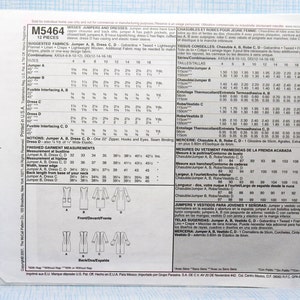Mccall's Sewing Pattern 5464, Misses' Jumpers and Dresses, Uncut/ff ...