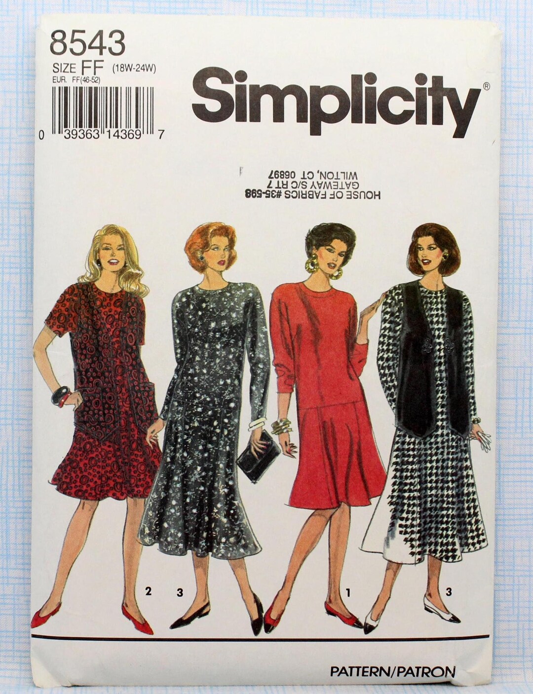 Simplicity Sewing Pattern 8543, Women's Dress With Six Gore Flared ...