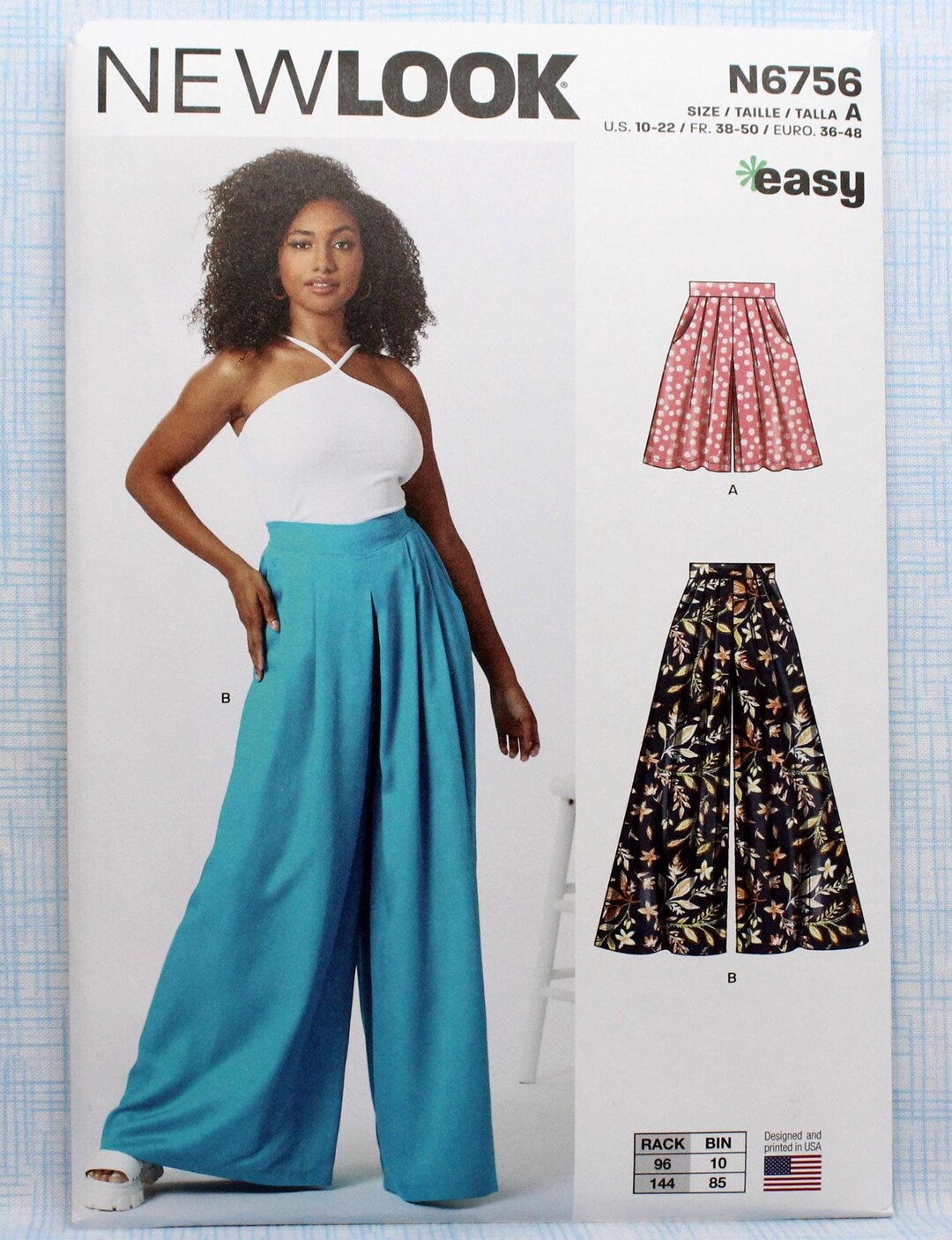 New Look Sewing Pattern 6756, Misses' Loose-fitting Shorts and Wide-leg ...