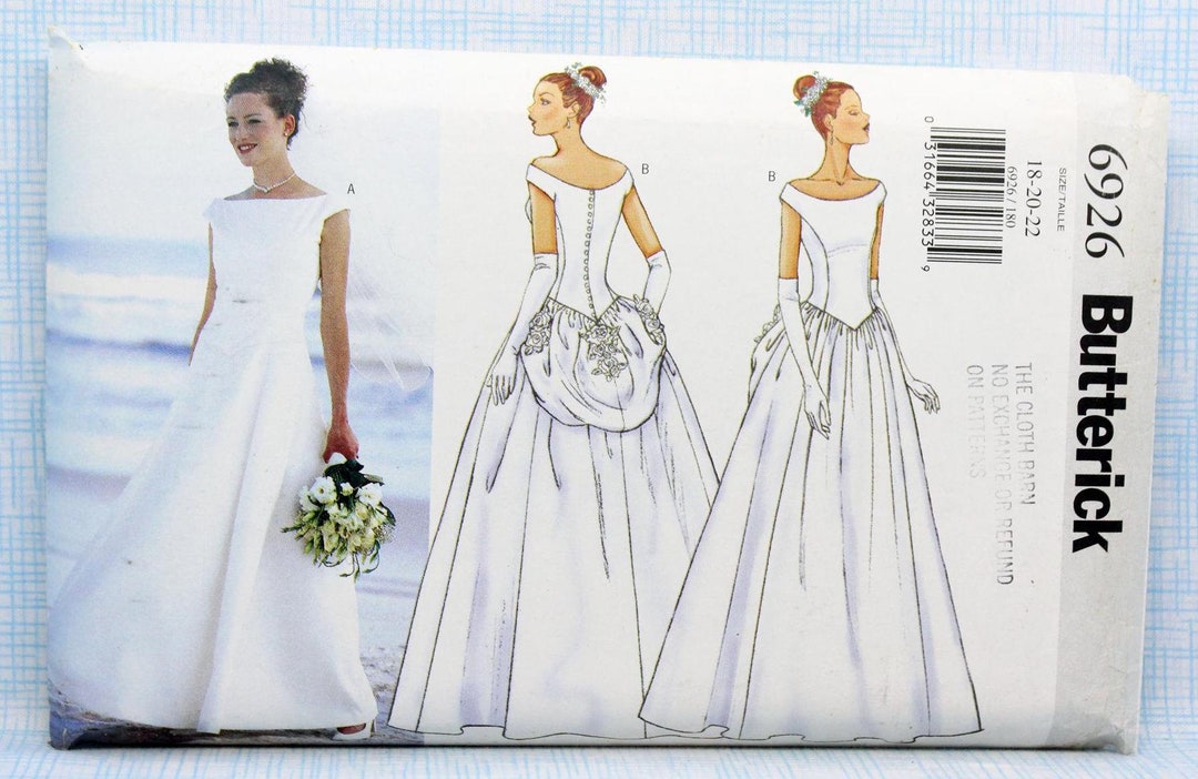 Butterick Sewing Pattern 6926, Misses' Bridal Gown, Misses' Size 18 20 ...