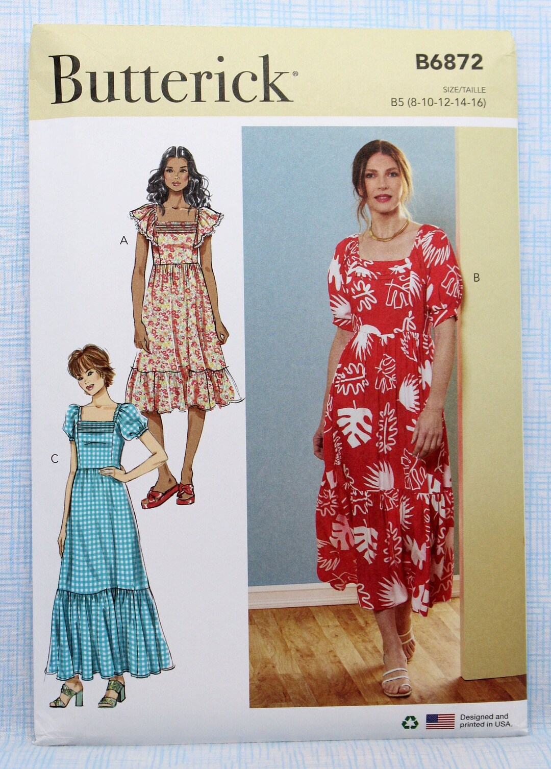 Butterick Sewing Pattern 6872 Misses' High Waisted Dress - Etsy