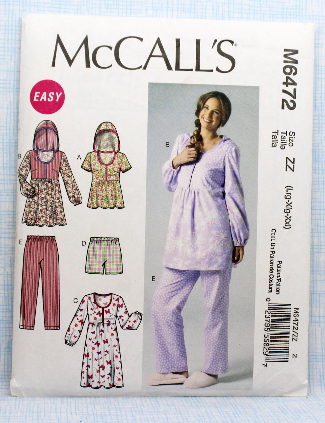 Mccall's Sewing Pattern 6472, Misses' Tops, Gown, Shorts and Pants ...