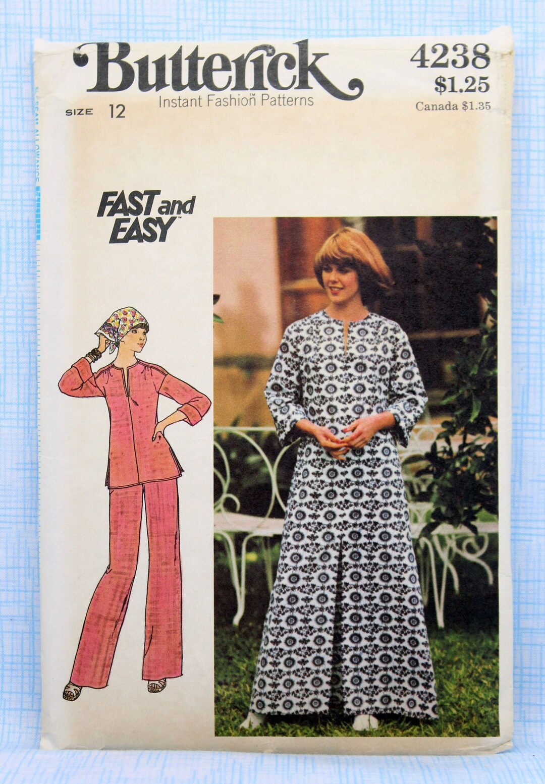 Butterick Sewing Pattern 4238, Misses' Easy Caftan, Top and Pants ...