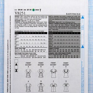 Vogue Sewing Pattern 8251, Misses' Easy Pullover Top, Uncut/ff, Misses ...