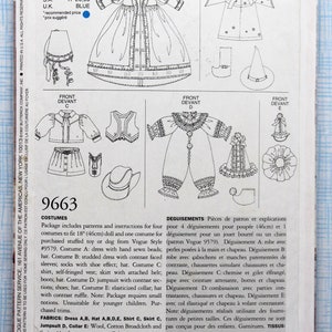 Vogue Sewing Pattern 9663 Doll Costumes for 18 Dolls - Etsy