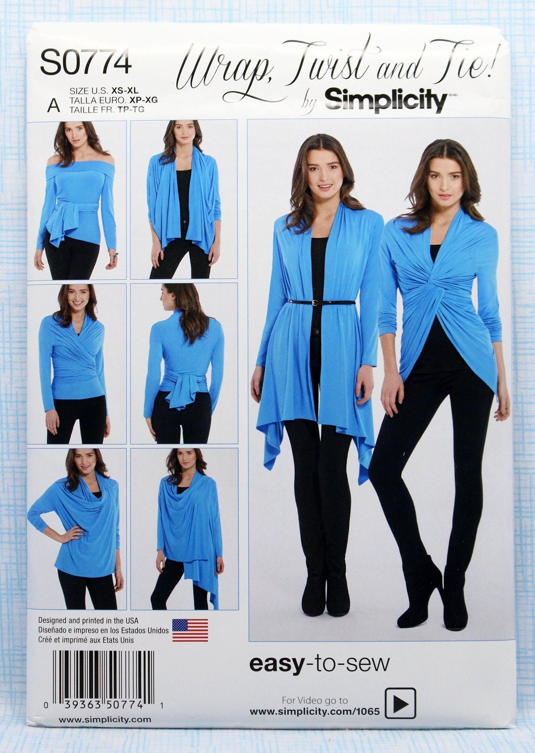 Simplicity Sewing Pattern S0774, Misses' Knit Cardigans, Sizes XS S M ...
