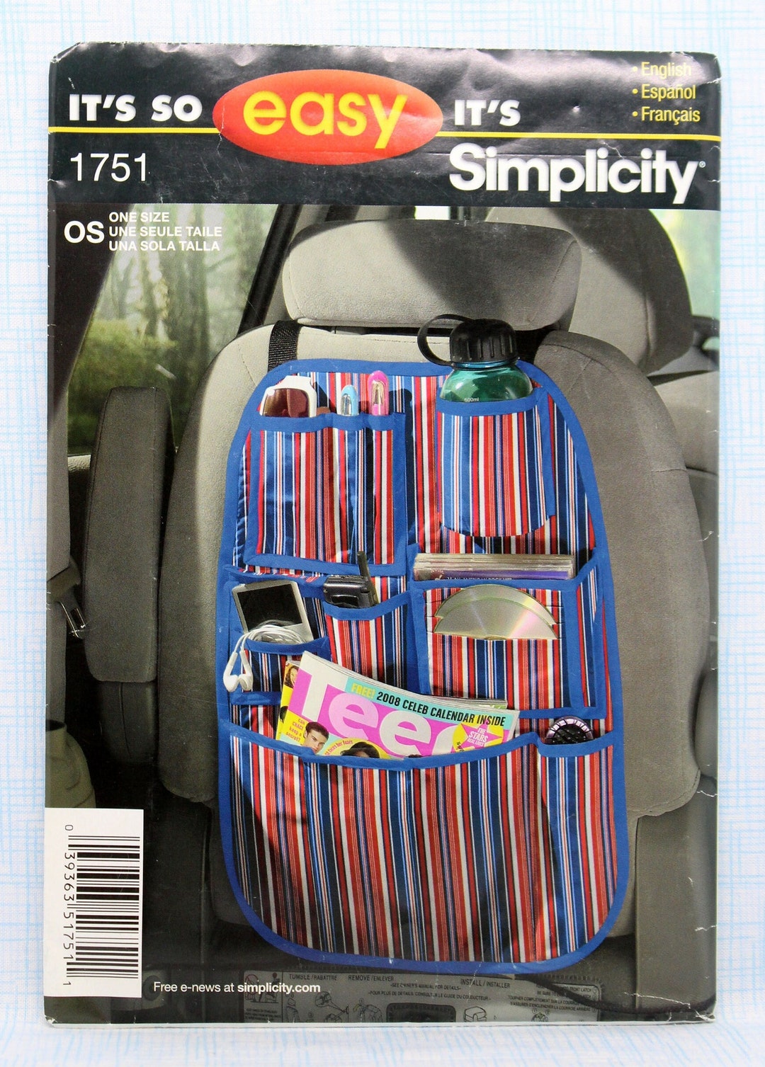 Simplicity Sewing Pattern 1751 Car Organizer Sewing Pattern - Etsy