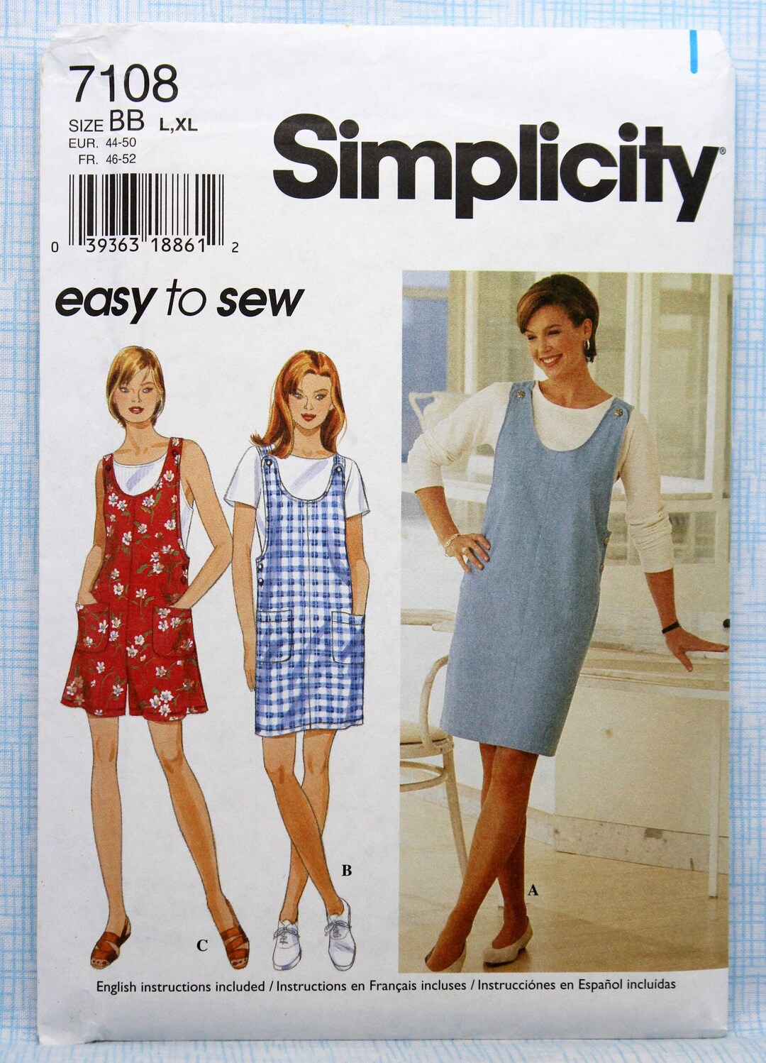 Simplicity Sewing Pattern 7108 Misses' Easy Jumper and - Etsy
