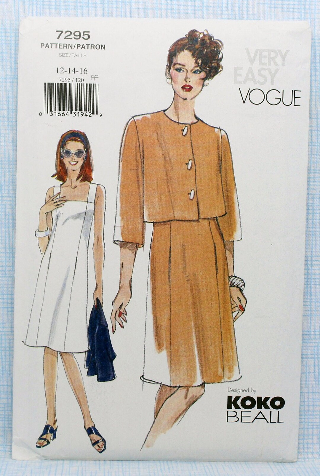 Vogue Sewing Pattern 7295 Misses/miss Petite Jacket and Dress, Uncut/ff ...