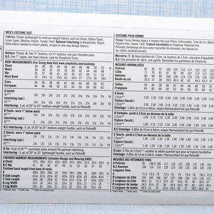 Simplicity Sewing Pattern 8528 Men's Suit Costume, Uncut/ff, Men's Size ...