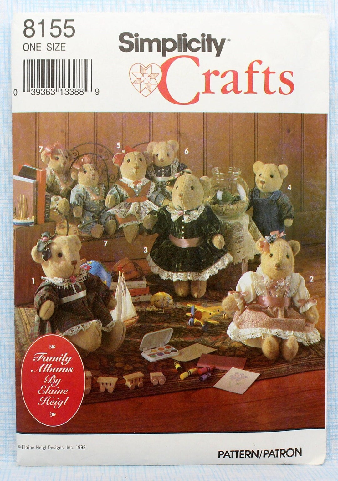Simplicity Sewing Pattern 8155, Stuffed Bears With Clothes in Three ...