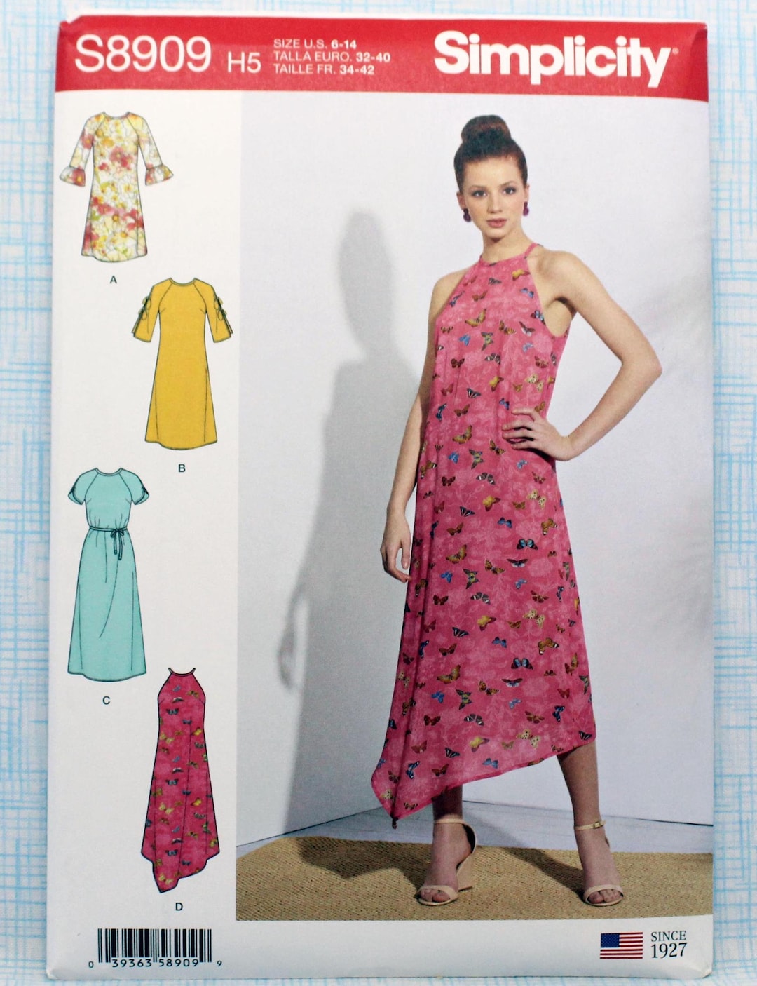 Simplicity Sewing Pattern 8909, Misses' Dress With Sleeve and Length ...